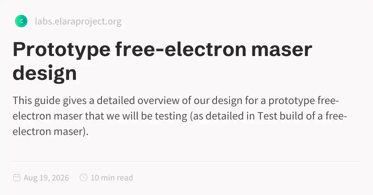 Prototype free-electron maser design