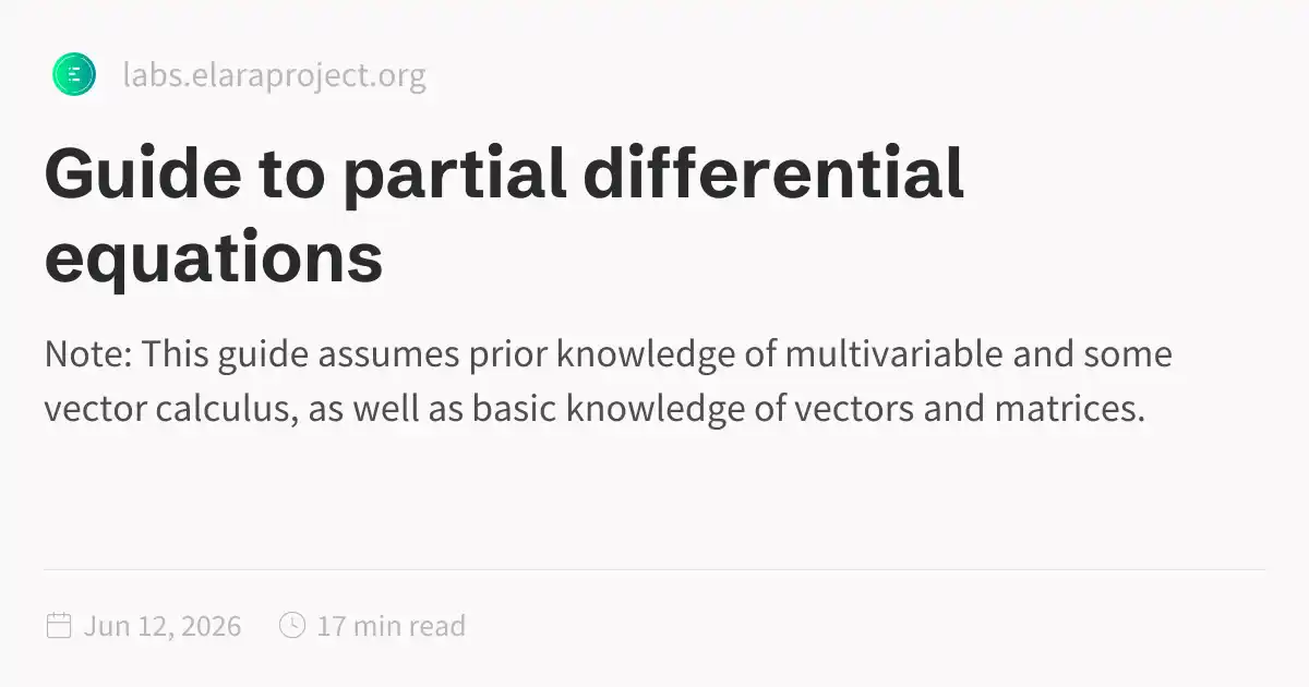 Guide to partial differential equations